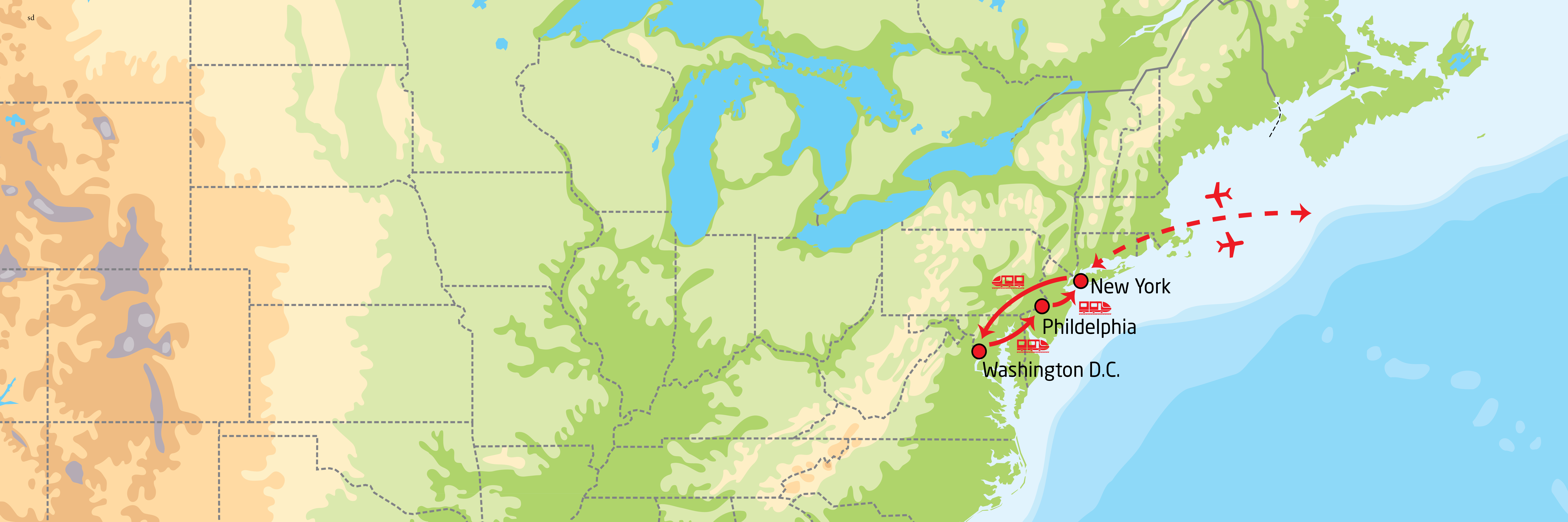 New York. Washington D.C. & Philadelphia med tog | BENNS
